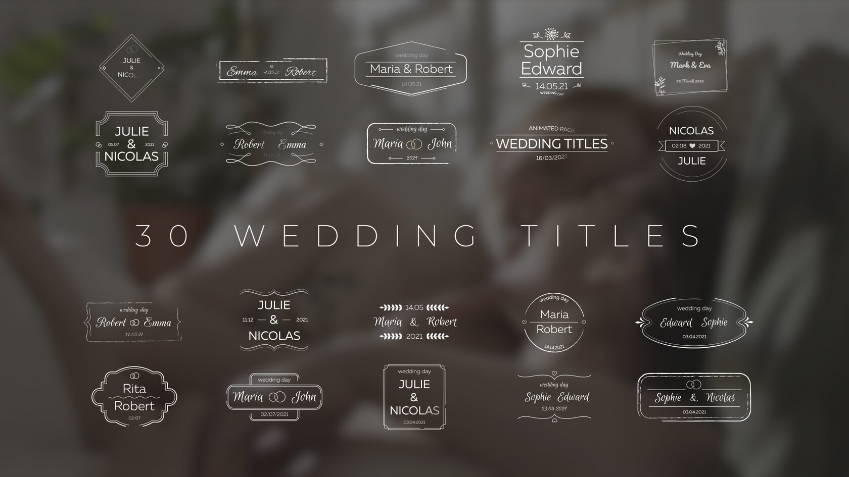 30 Wedding Titles