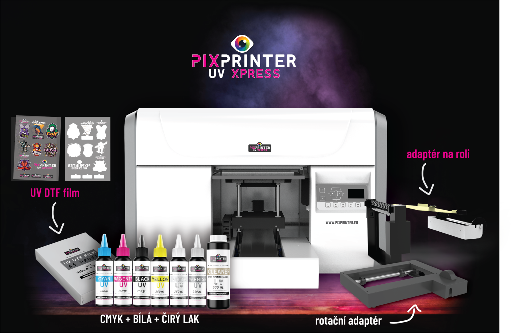 UV tiskárna PixPrinter UV Xpress