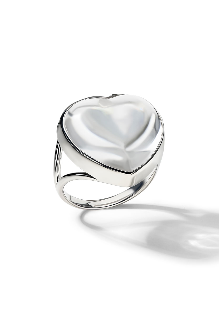 Кольцо-сердце из хрусталя