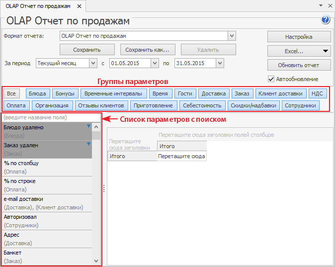 OLAP-отчет. iiko что нужно знать