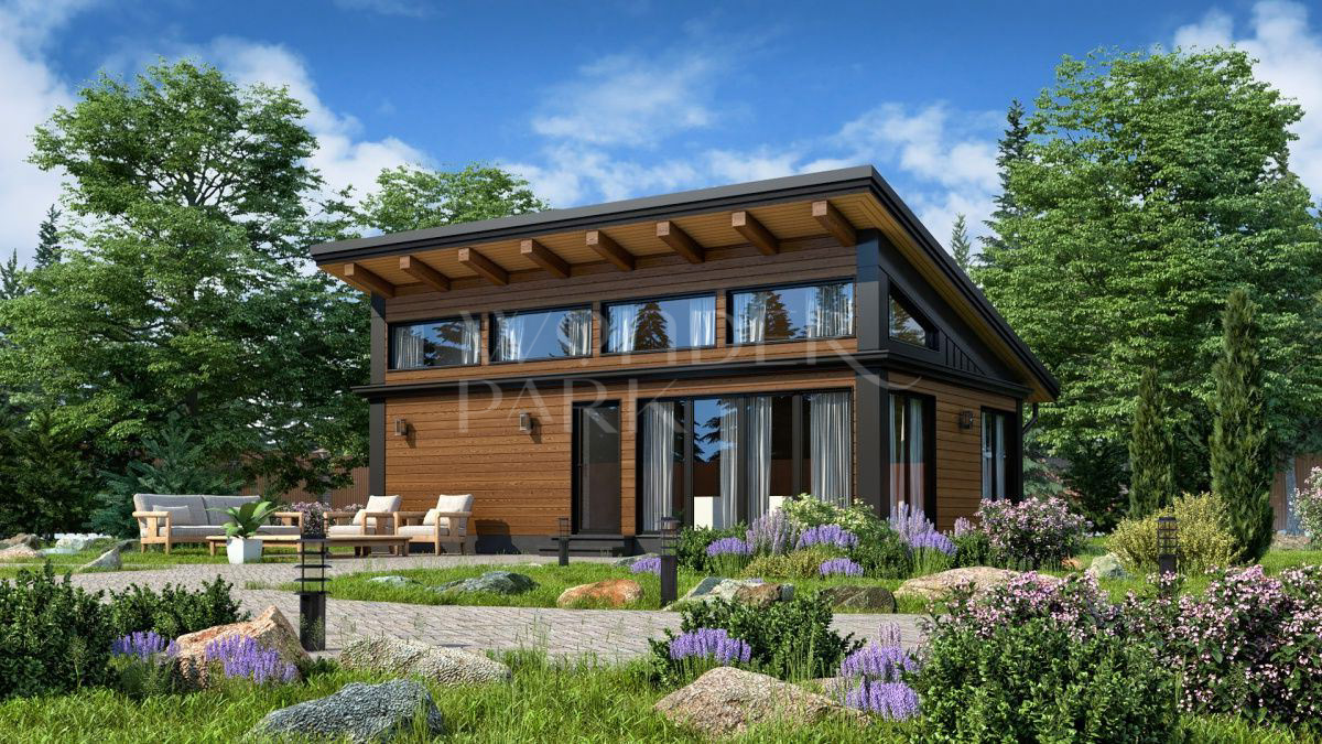 Современная баня со вторым светом и бассейном 6 на 9 метров BH14