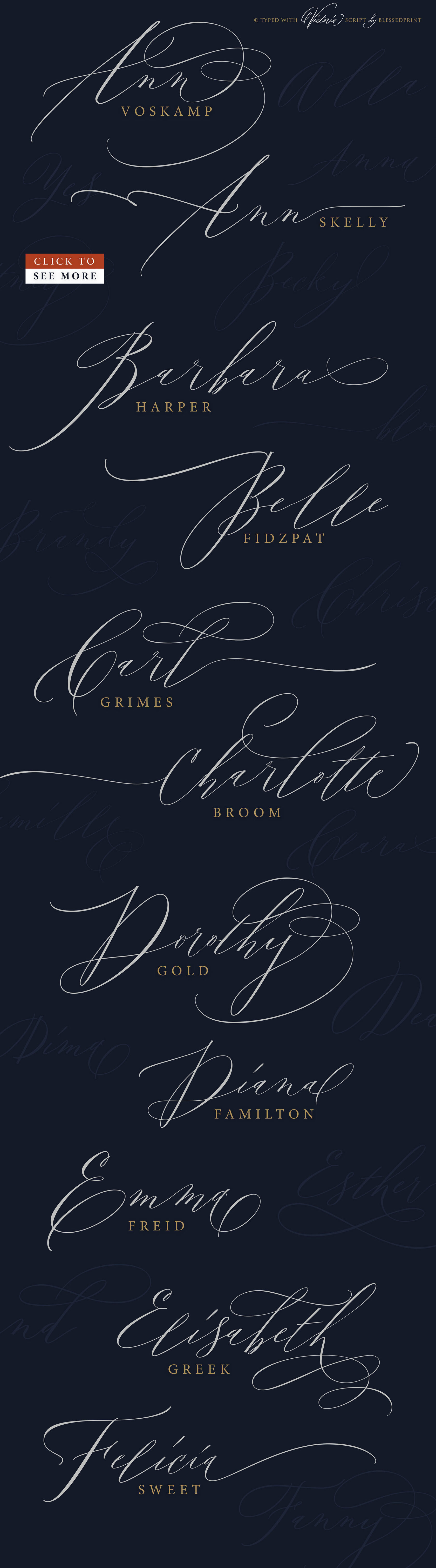 Victoria Font| Script Fonts - Blessed Print