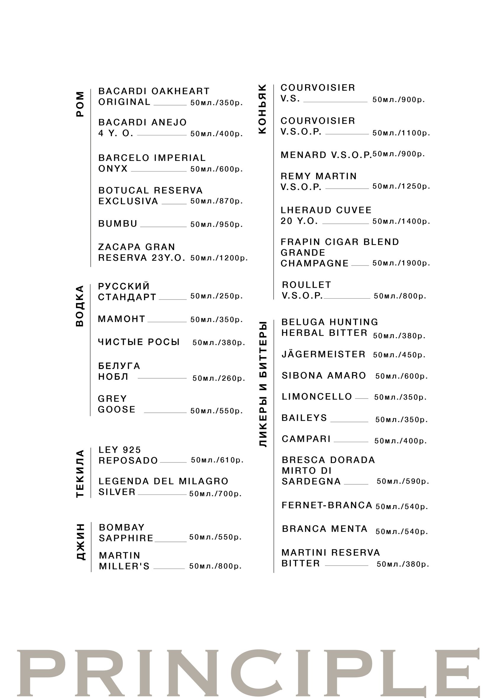 Барная карта