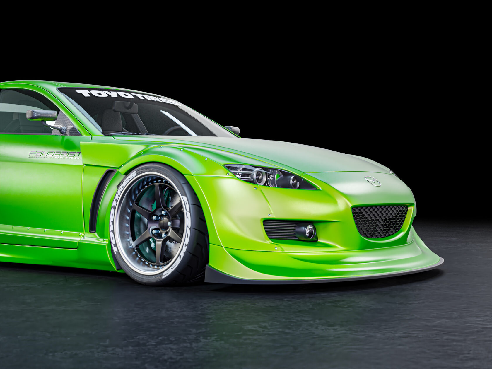 FENDERIST SPEC S 50mm fender flares kit / WIDE BODY KIT Mazda RX-8 2003 ...