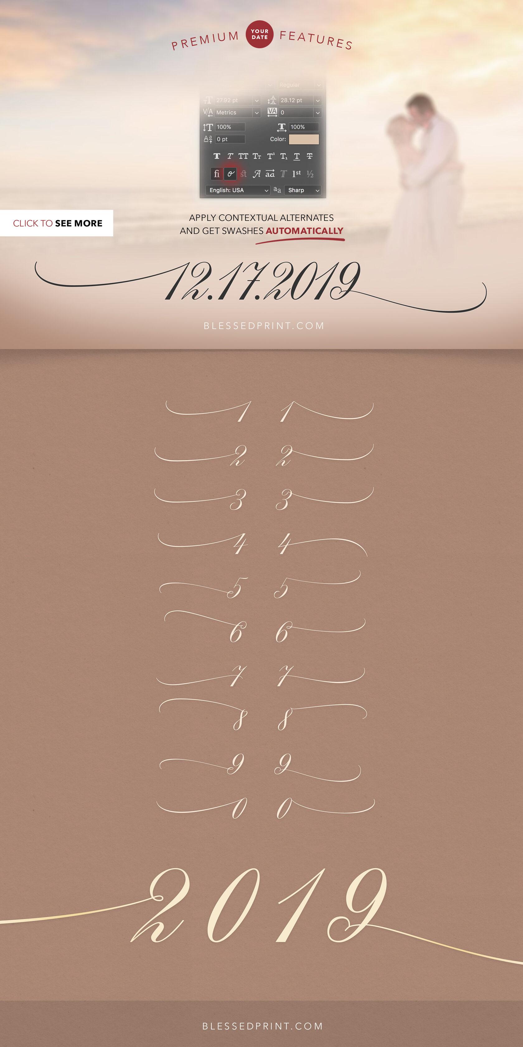 Black White Font | Script Fonts - Blessed Print
