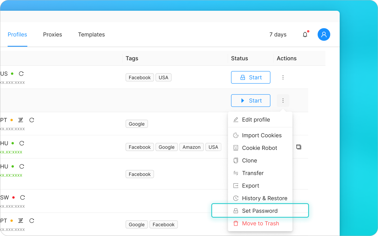 Password-Protected Profiles in Octo Browser
