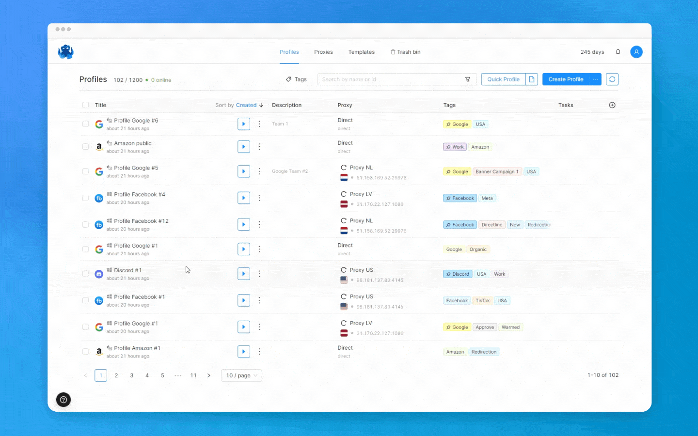 Octo Browser 21 Profile Tasks And Enhanced Proxy Ui