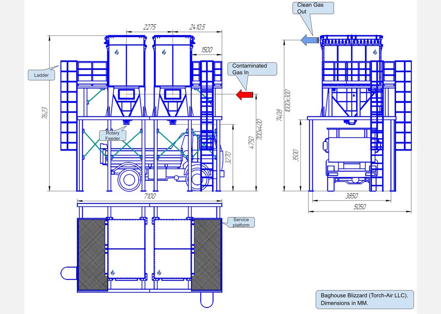 Blizzard Pulse Jet Baghouse for Foundry Dust in Metallurgical Plants