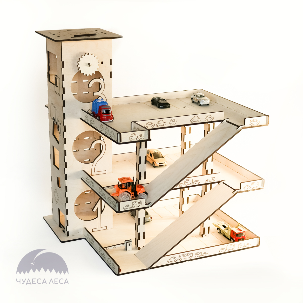 Детские парковки и гаражи для машинок из эко материалов | Чудеса леса