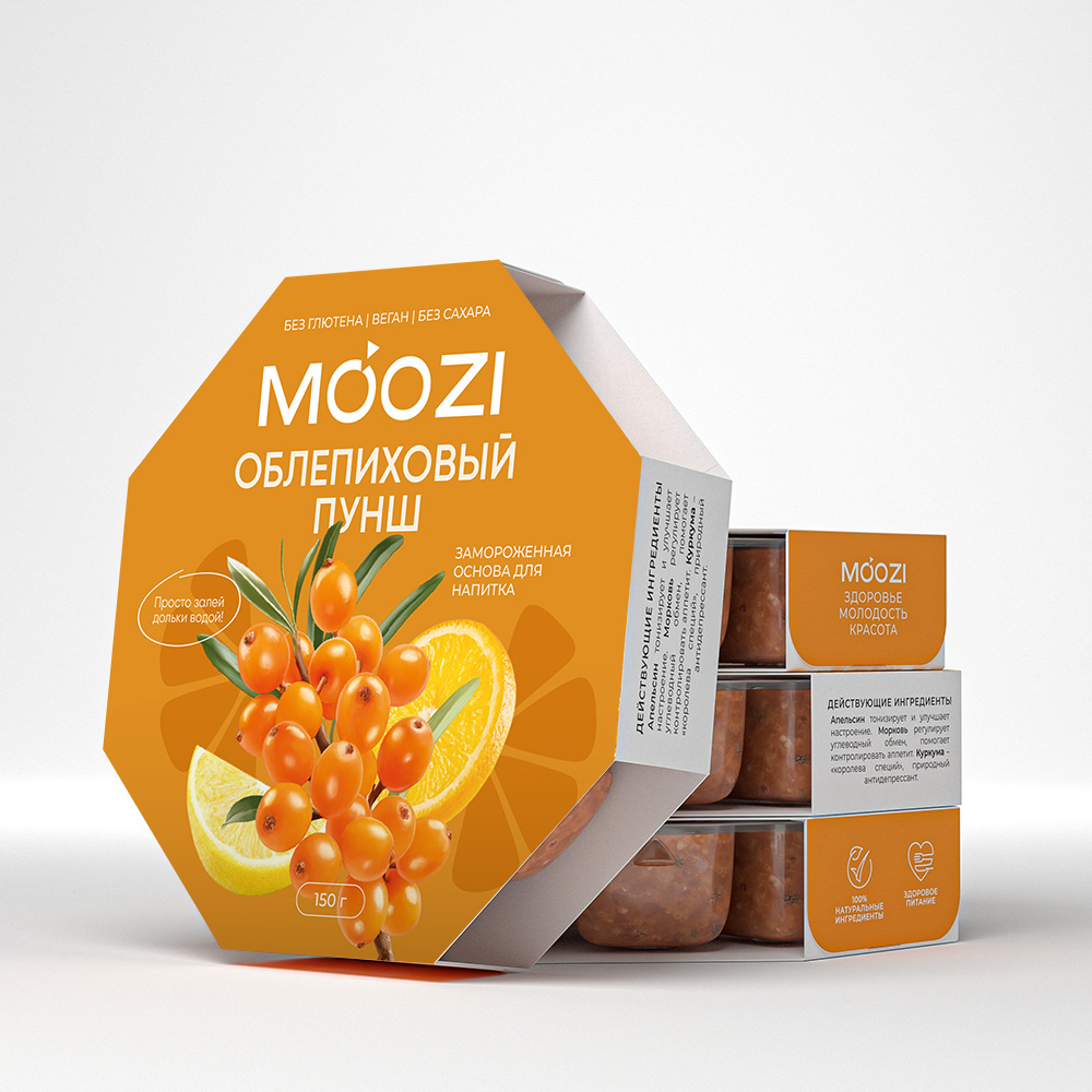 Облепиховый пунш основа для напитков замороженная MOOZI
