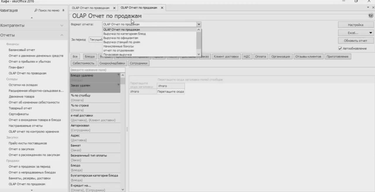 olap (олап) отчеты iiko (айко) - как провести качественную аналитику в ресторане
