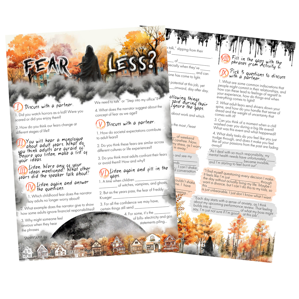 Fearless worksheet for adults