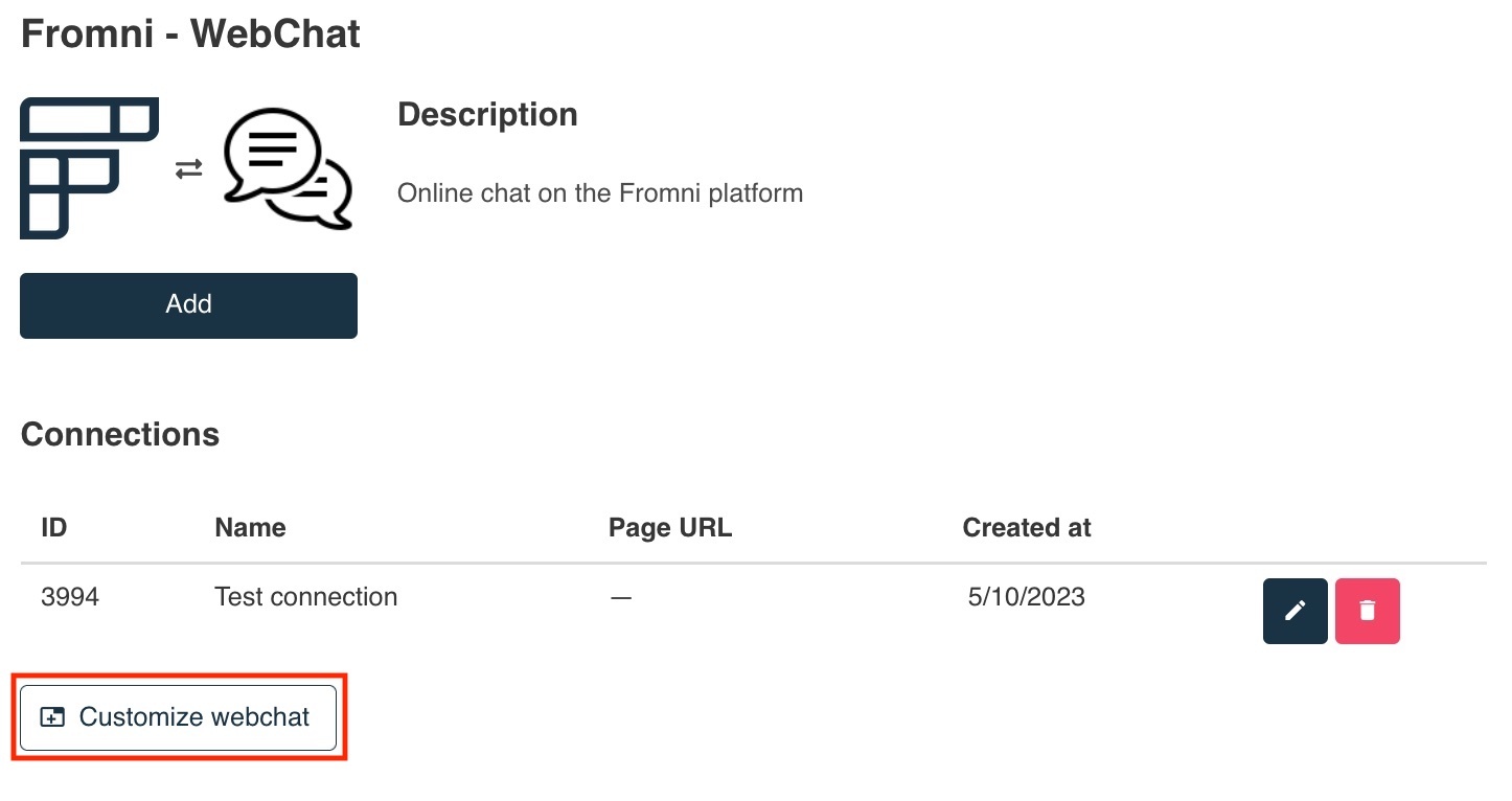 Fromni. Chatbot. WebChat
