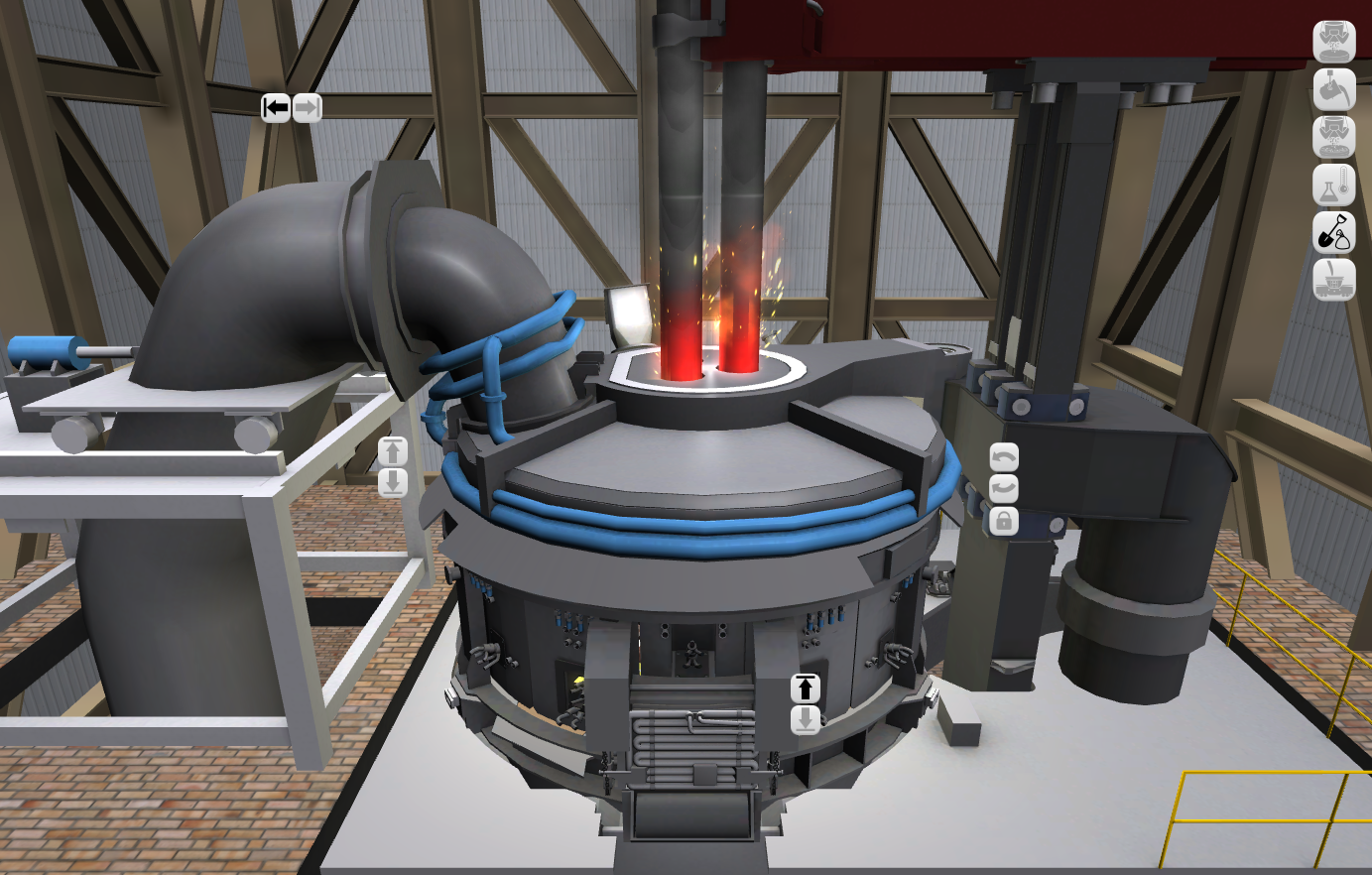 Electric furnace steelworker: electric arc furnace (EAF) (3D Simulator)