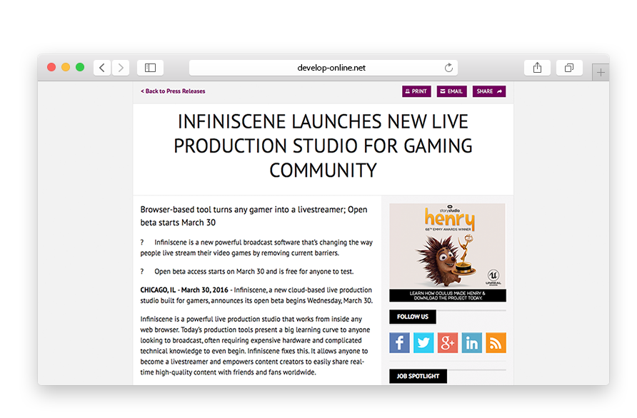 Infiniscene Streaming App Development for iOS & Android | Live Typing