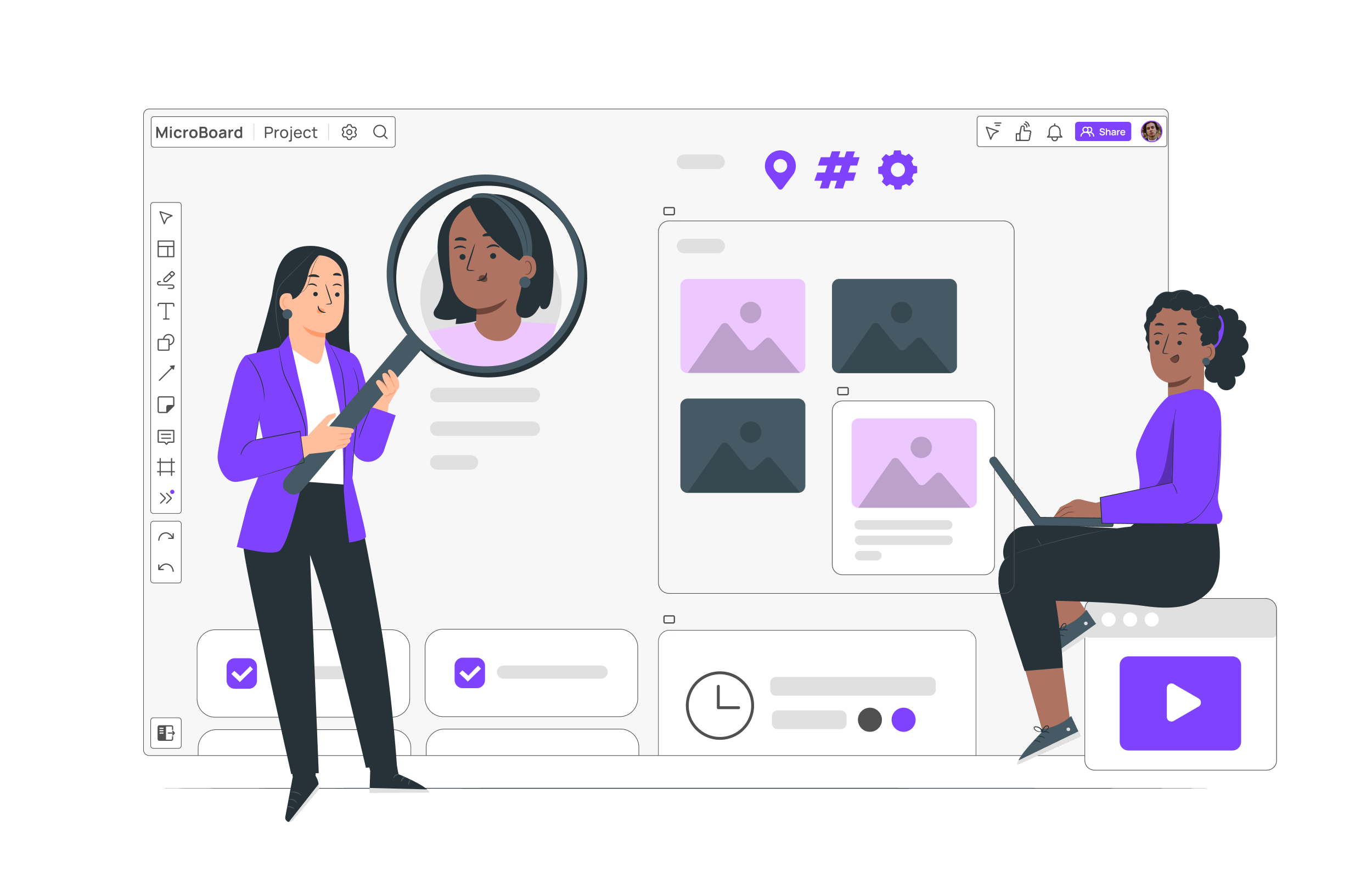 Whiteboard MicroBoard - interactive online drawing board (collaborative ...