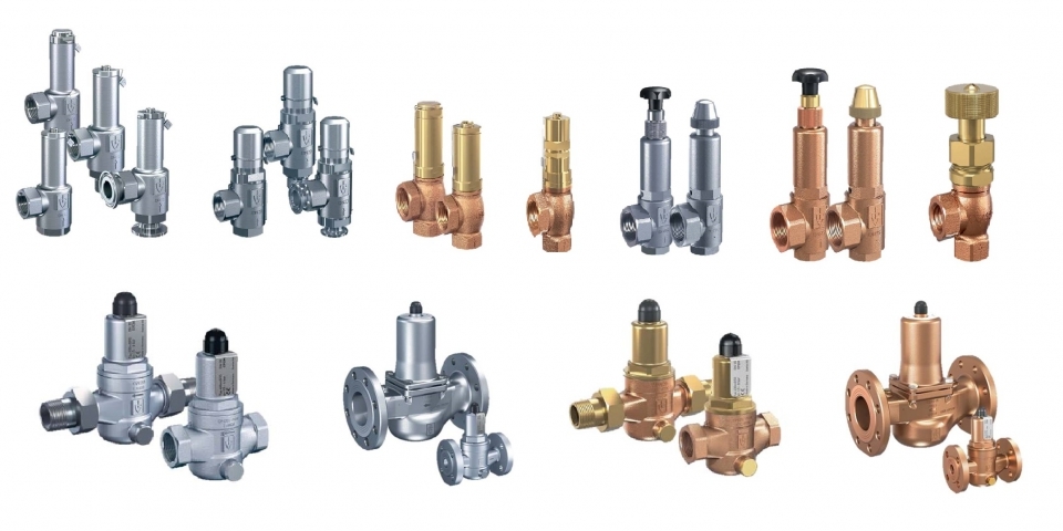 Pressure reducing, control and overflow valves