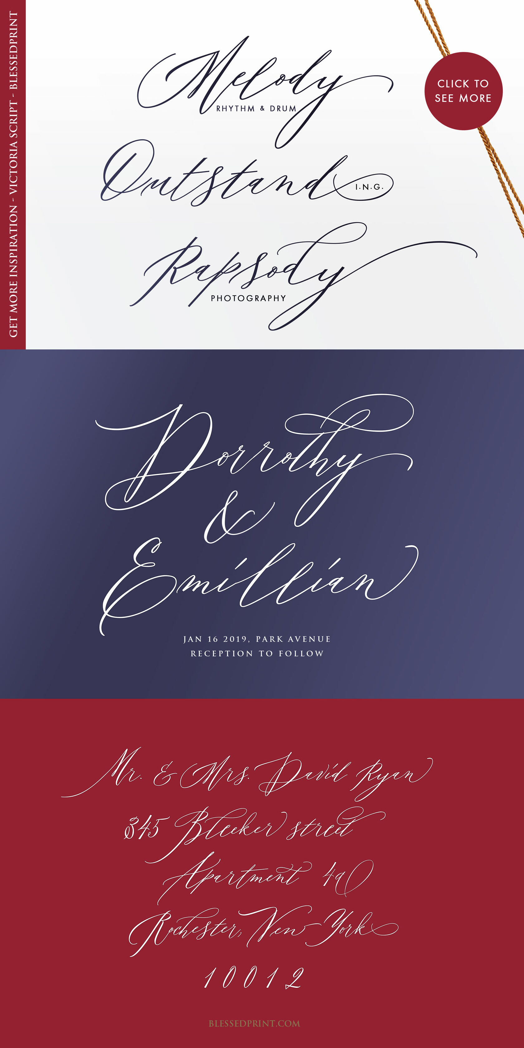 Victoria Font| Script Fonts - Blessed Print