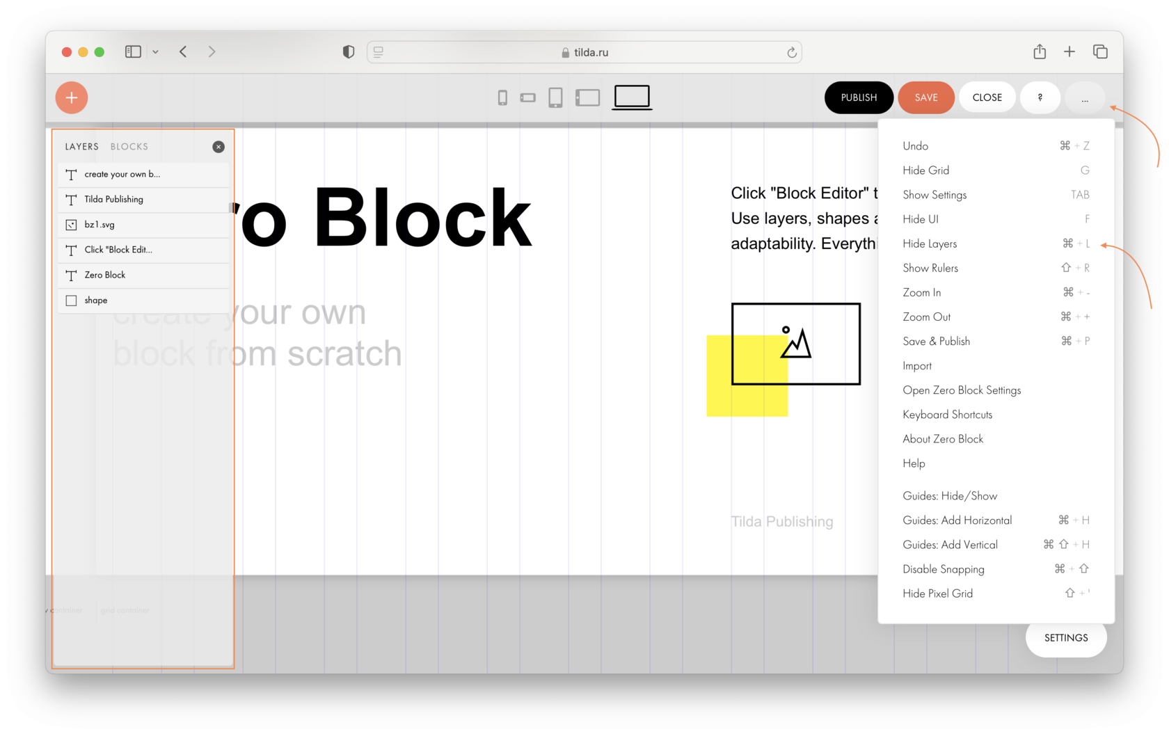 Zero Block: создание собственных блоков