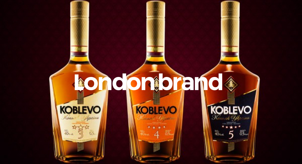 Koblevo Mainstream Cognac bottle design by London Brand