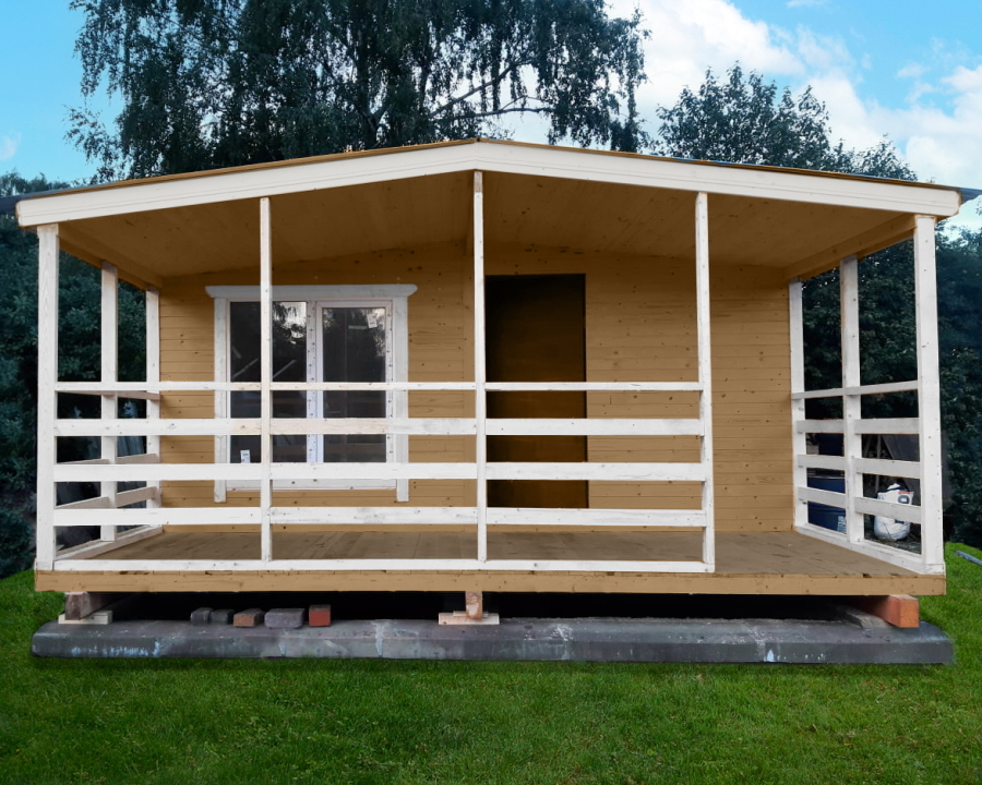 Бытовка с верандой и хозблоком / Садовый домик / 6х6