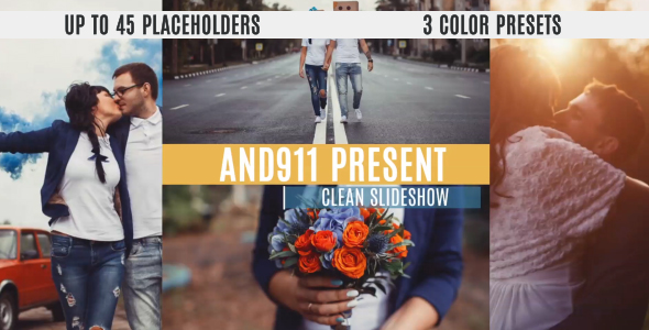 Clean Slideshow - After Effects project