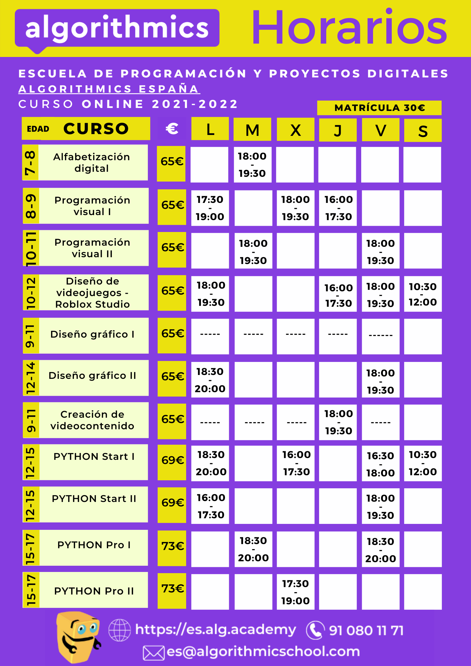 Algorithmics España. Academia de Programación y Matemáticas desde 5 a ...