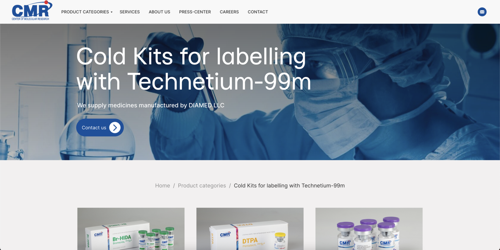 Cold Kits for Technetium-99m | CMR. All for nuclear medicine