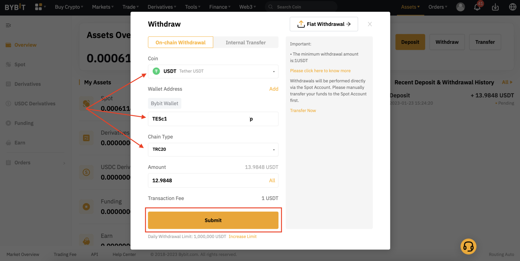 How to transfer cryptocurrencies between Binance and ByBit