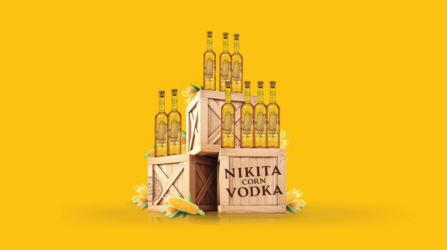 Nikita Vodka bottle design by London Brand