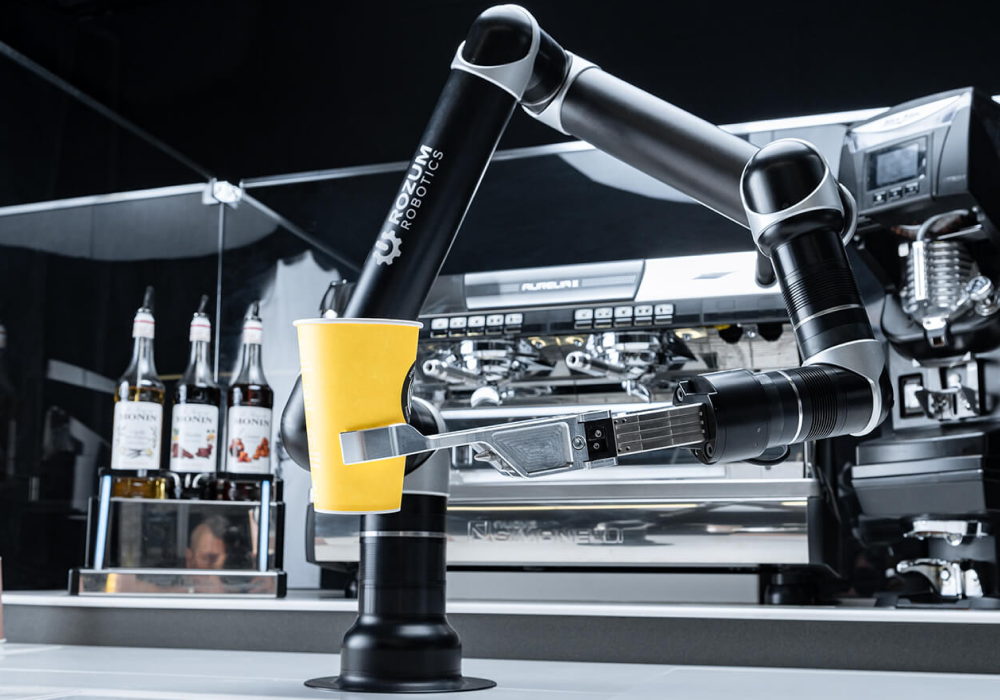 Rozum Café. Gourmet coffee from a barista coffee robot.
