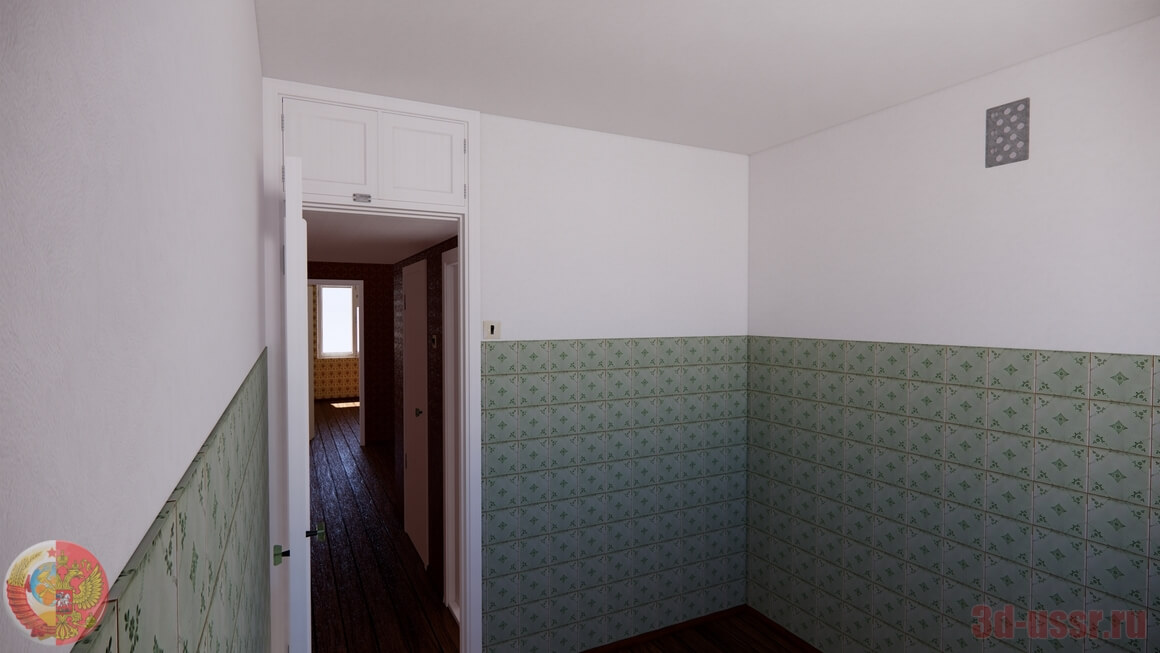 Пятиэтажный дом серии 1-464д-103 3d-модель со внутренностями