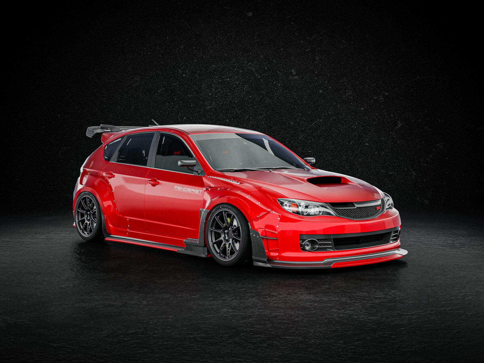 REAR SPLITTERS FENDERIST SPEC S SUBARU IMPREZA WRX STI GRB/GRF 07-10