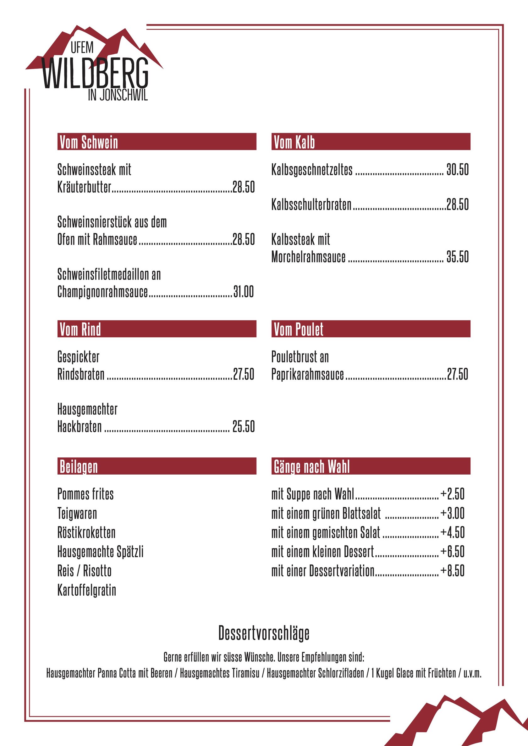 Restaurant Wildberg — restaurant mit gutbürgerlicher Küche