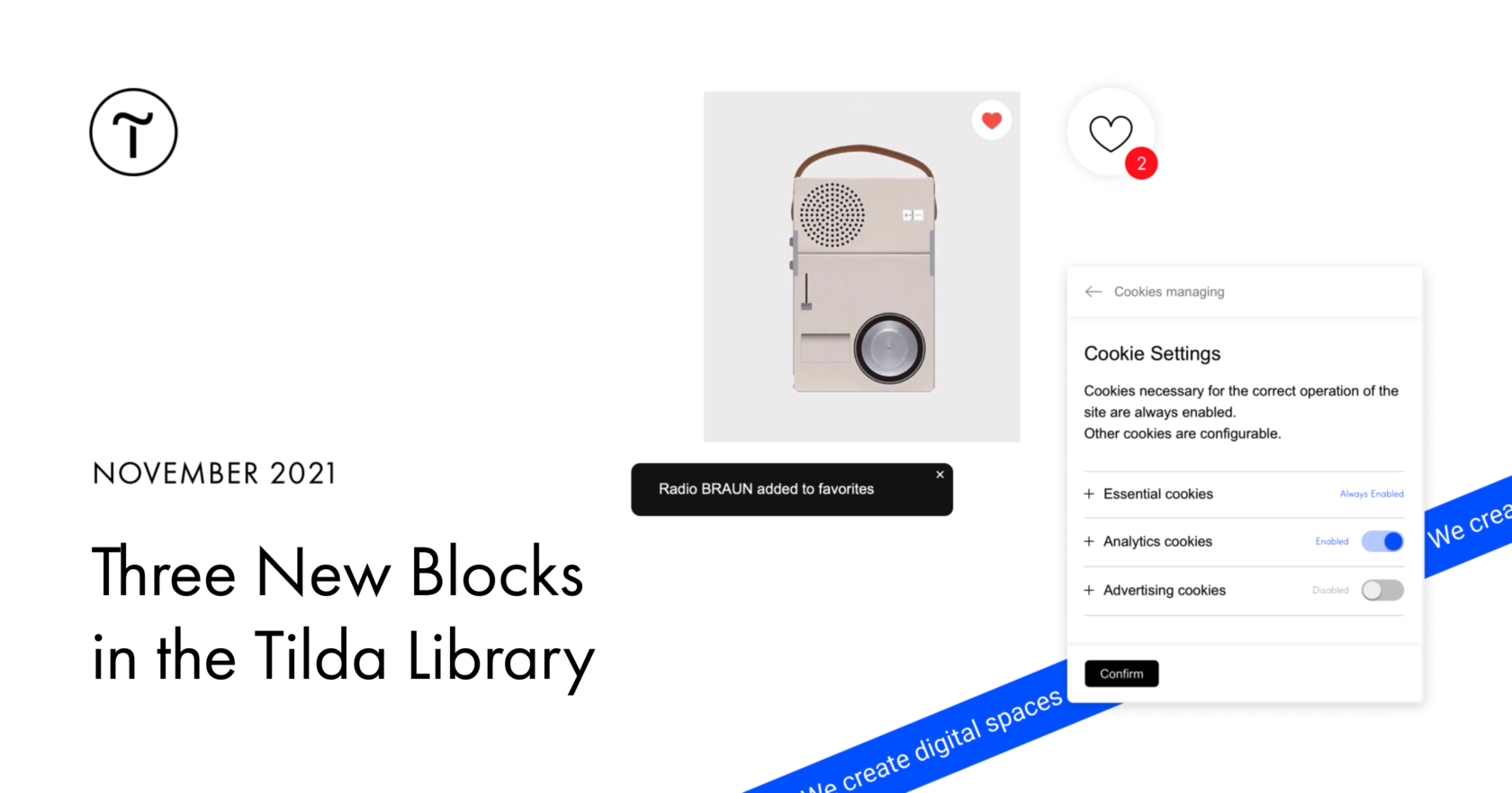 Three New Blocks in the Tilda Library. November 2021