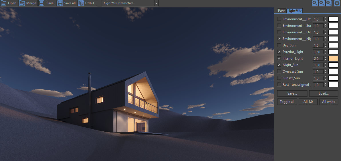 Настройка освещения в экстерьере | Sets State и LightMix в Corona Render 9