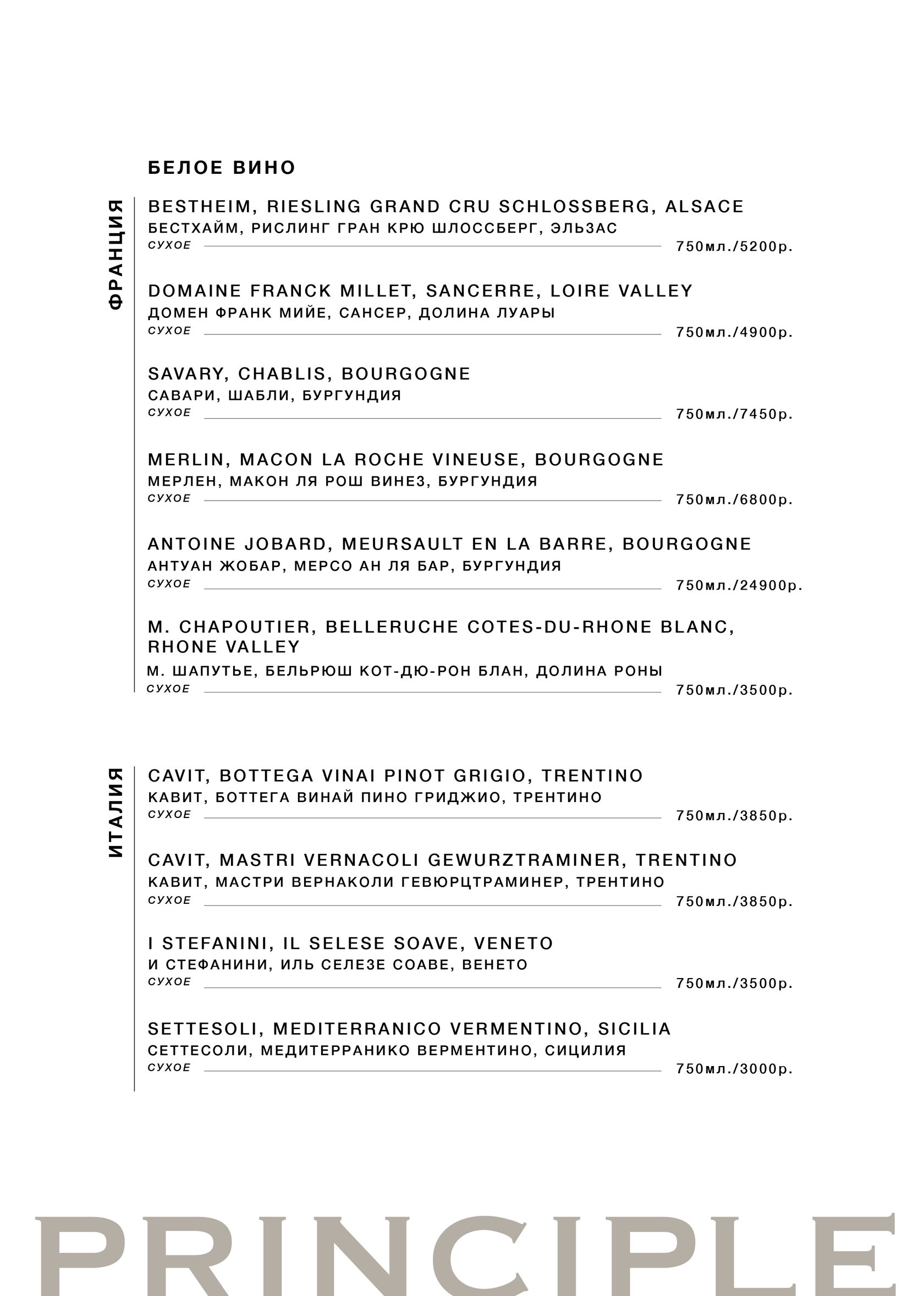 Барная карта