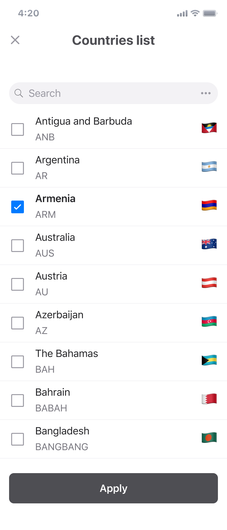 Filters - Figma iOS UI kit