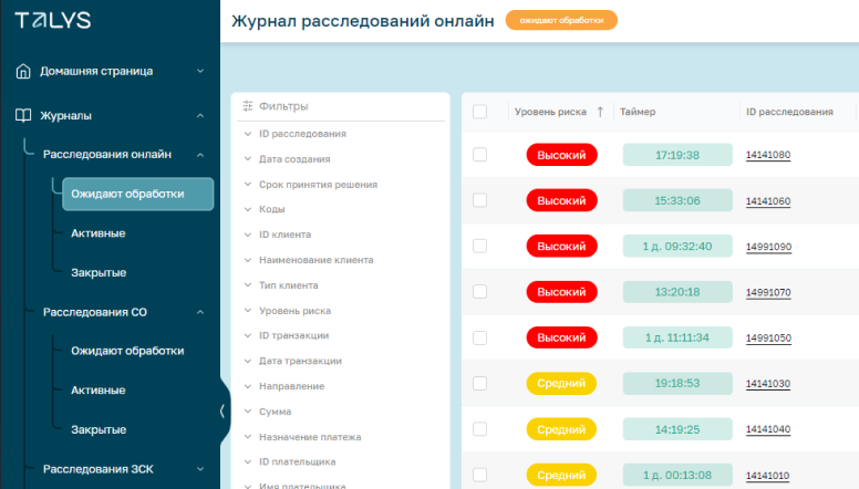 TALYS.AML — платформа для автоматизации процессов комплаенса