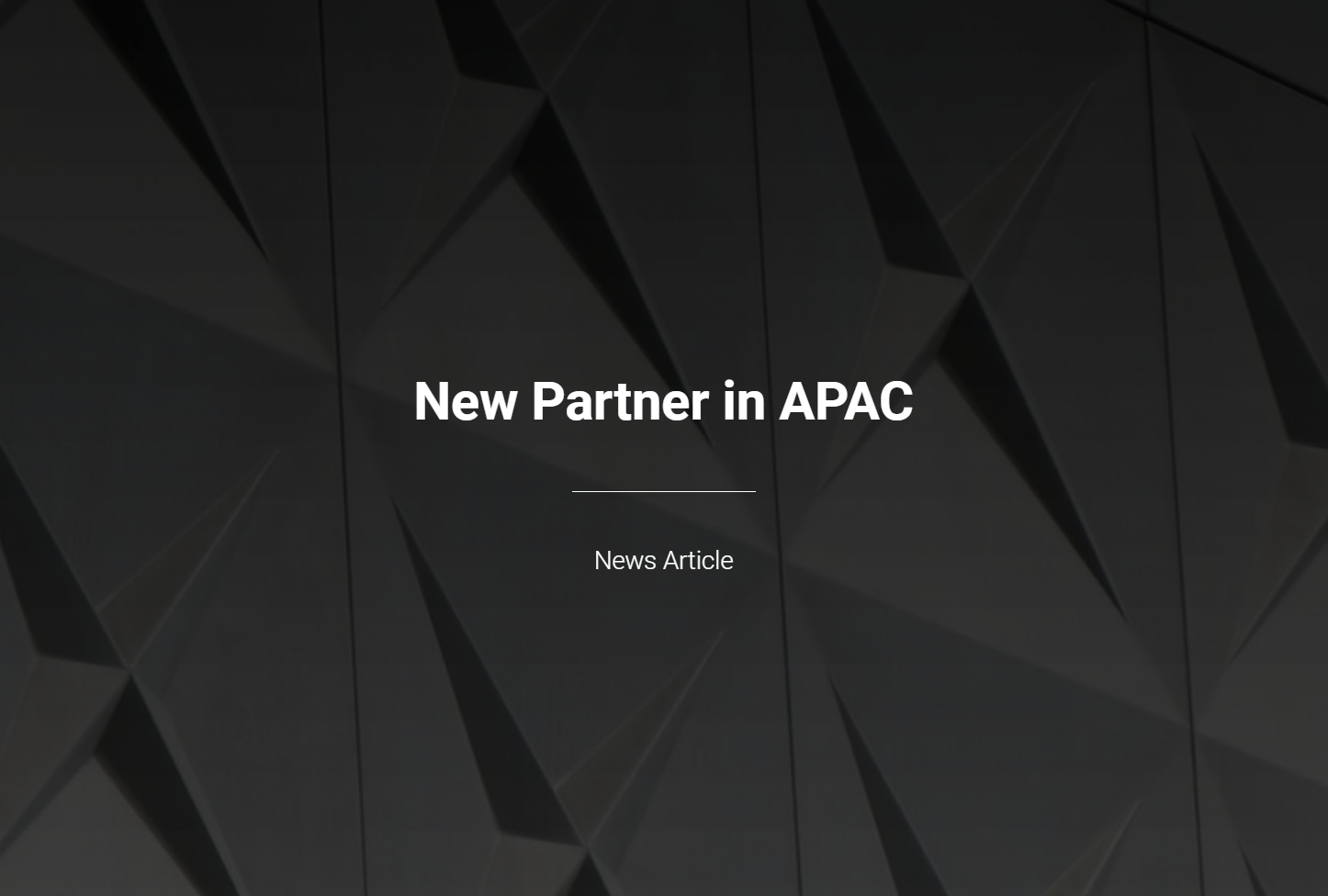 New Partner in APAC