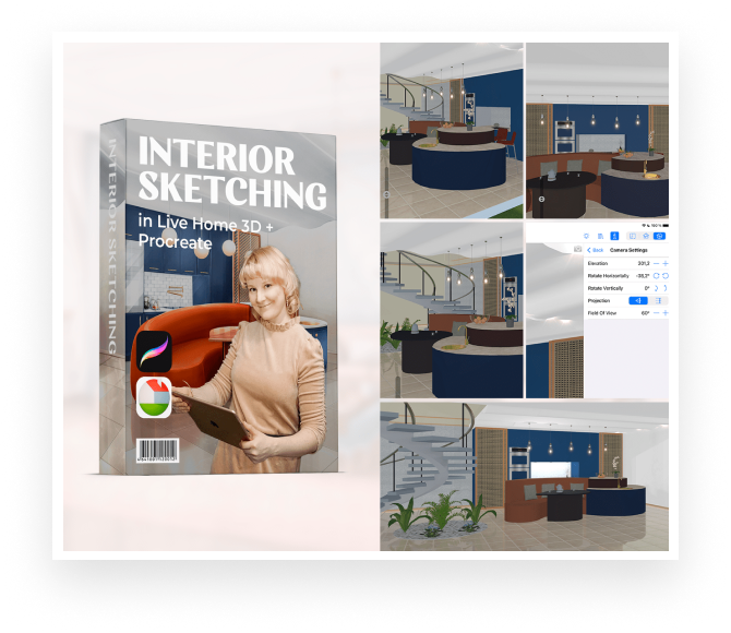 Interior Sketching in Live Home 3D + Procreate