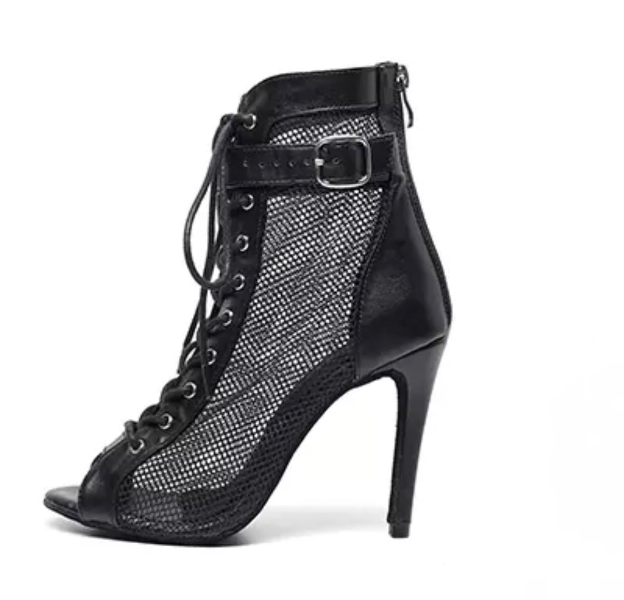 Ботильоны - хилсы для танцев High Heels кожаные, с сетчатыми вставками ...