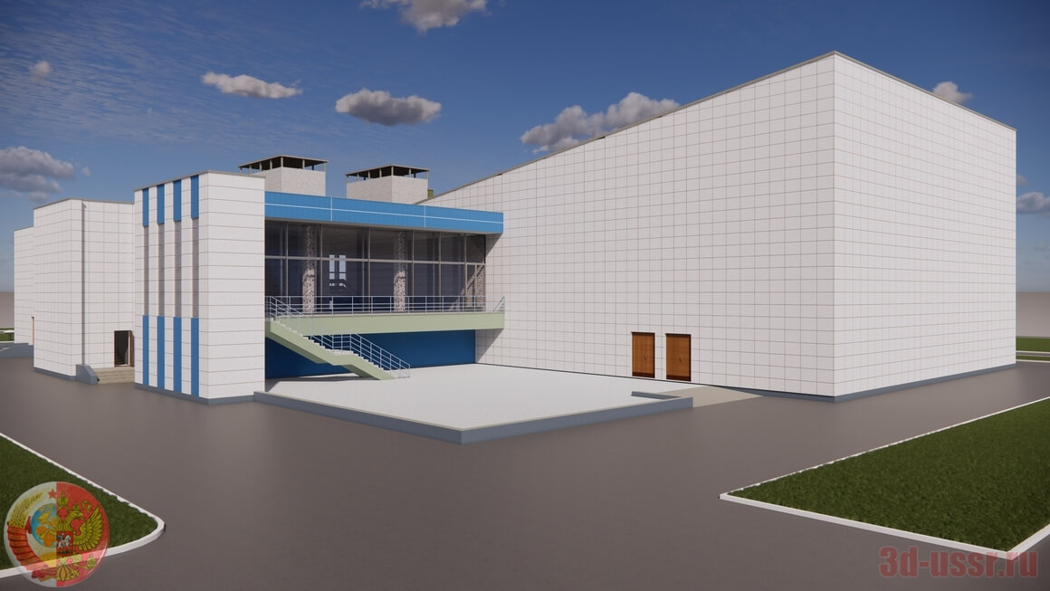 Кинотеатр СССР на 2 зала проекта 264-13-14 3d-модель