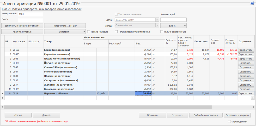 iiko (айко) инвентаризация, возможные варианты работы