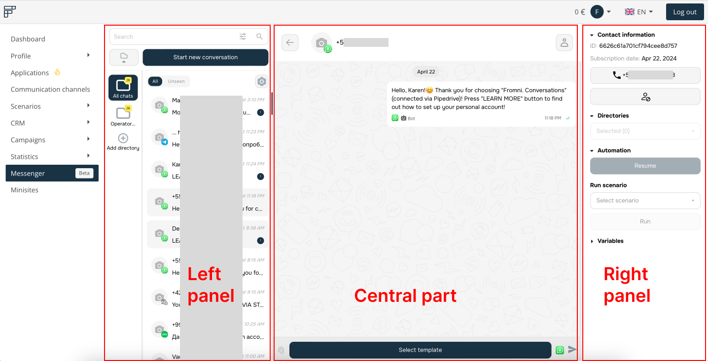 Fromni. Chatbots. Messenger