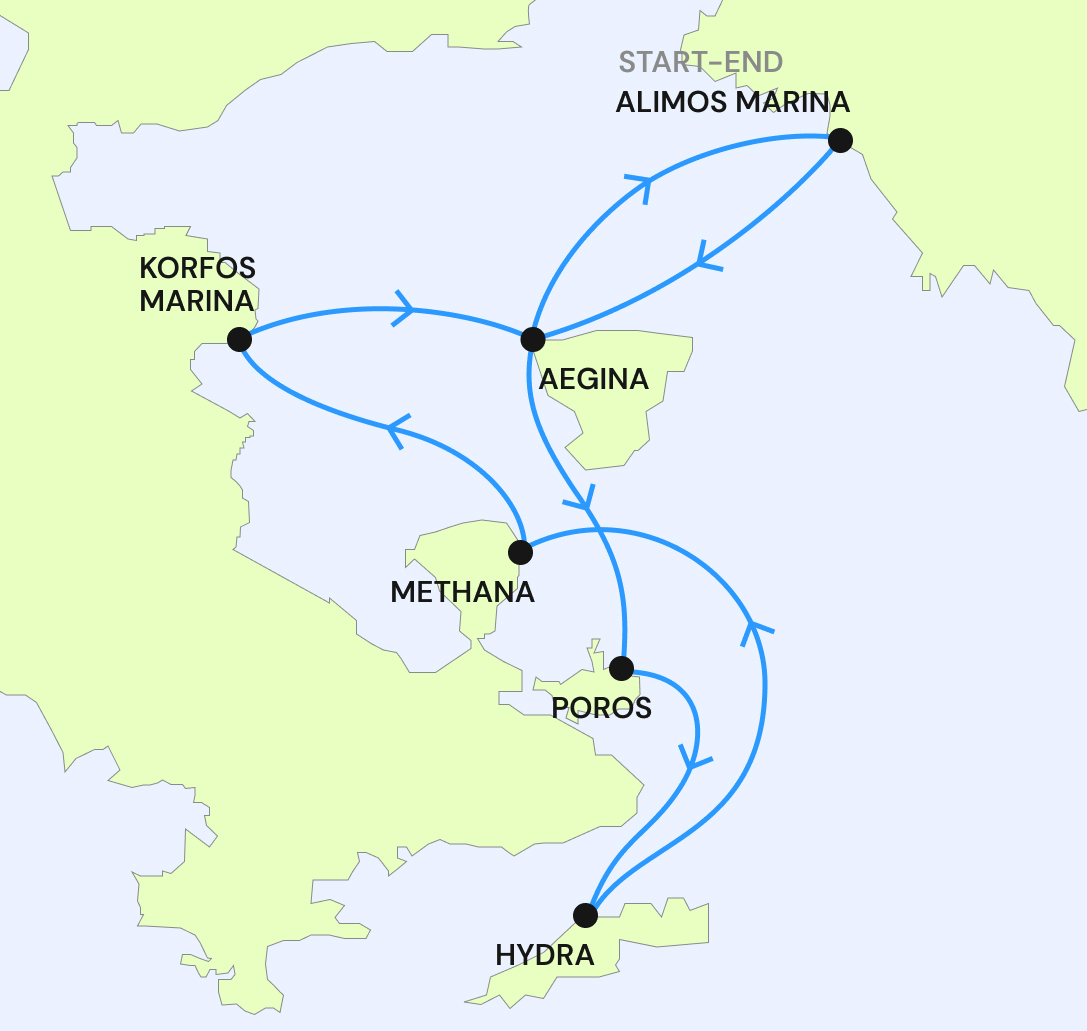 Greece routes - Saronic Sea