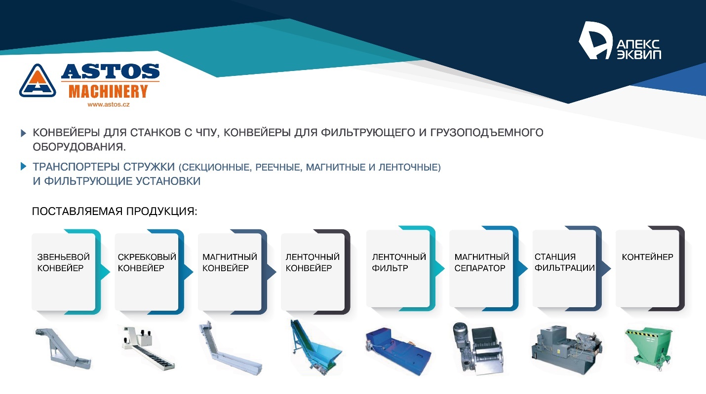 Транспортеры стружки ASTOS (Чехия) - ООО "АПЕКС ЭКВИП"
