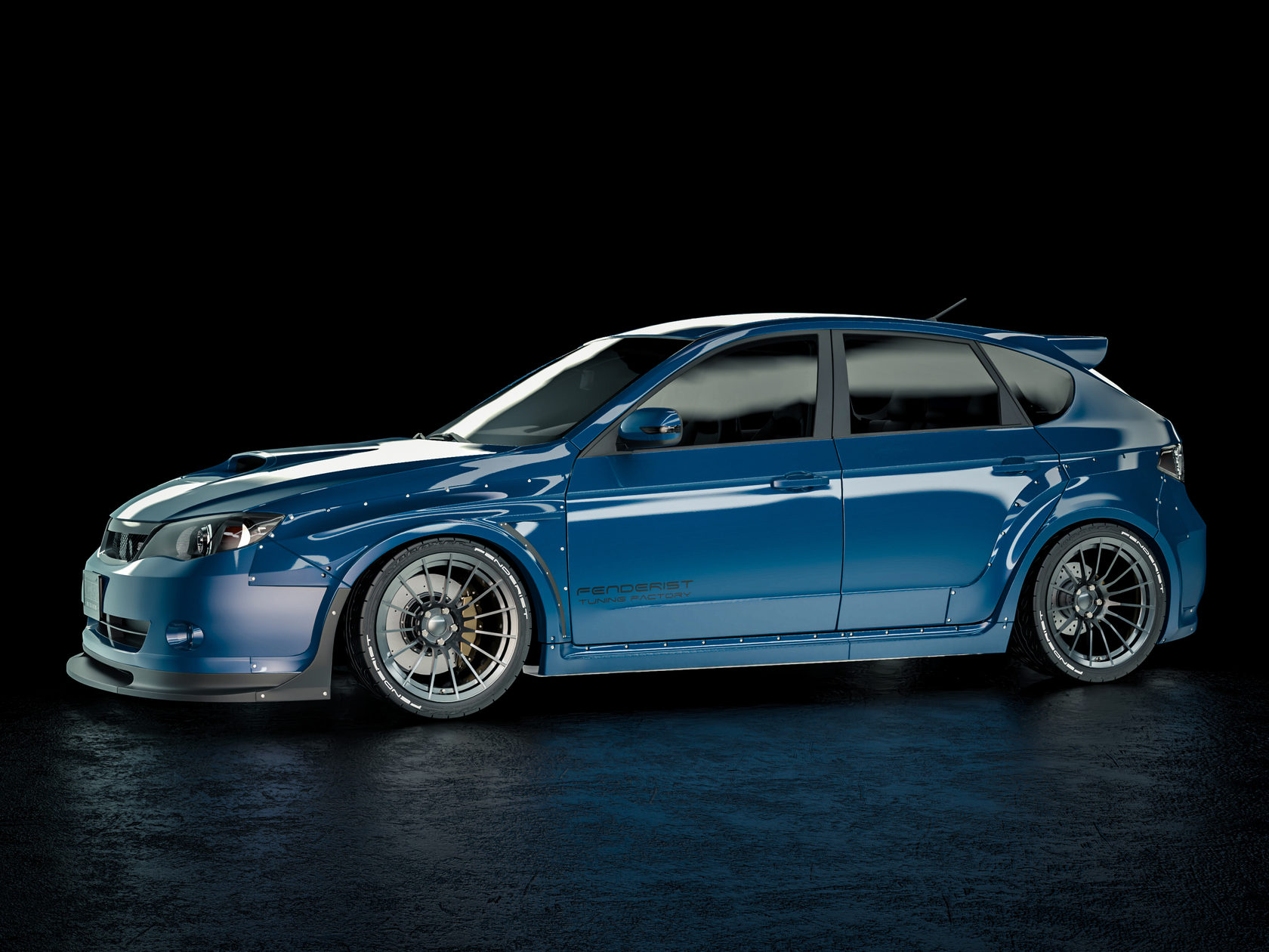 Full FENDERIST SPEC S Set / WIDE BODY KIT SUBARU IMPREZA GT/WRX GH# 07-12
