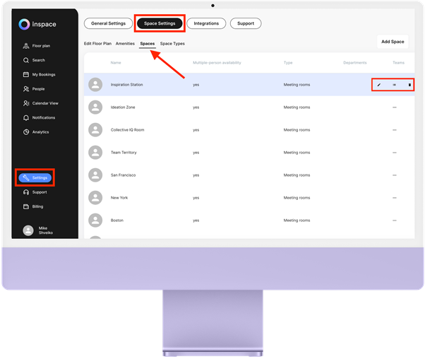 Guide: Spaces | inspace Help Center