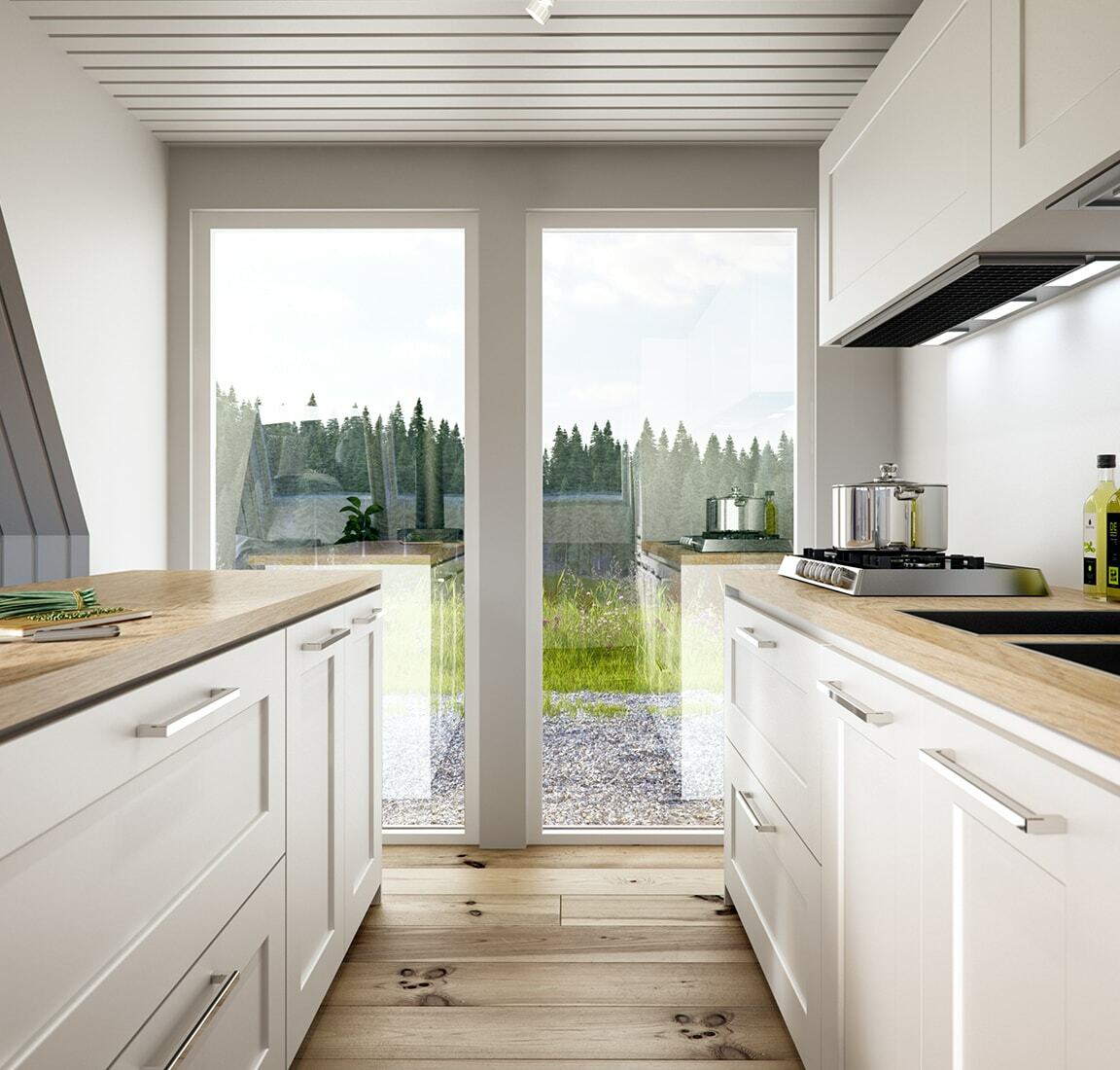 Duo 120 - Menší áčkové rodinné dřevostavby Avrame